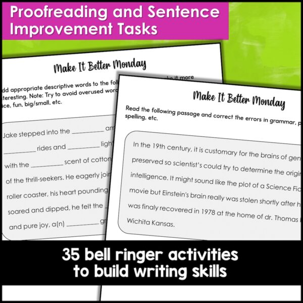 Daily Bell Ringers - Full-Year Morning Work - Editing, Vocabulary ...