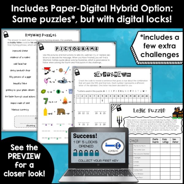 Word and Logic Puzzles Team Building Escape Room Activity - Digital ...