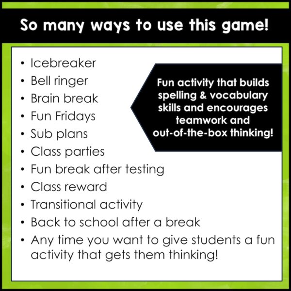 Categories Games - Icebreakers, Brain Breaks, Fun Fridays - Editable ...